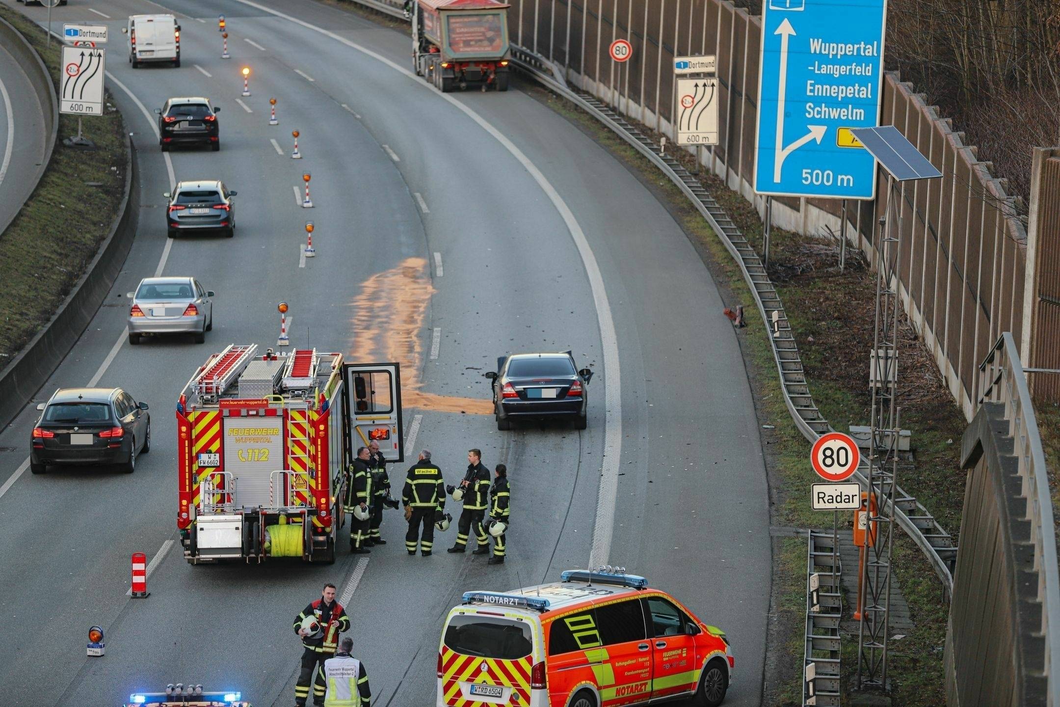 Wuppertal A1 Unfall
