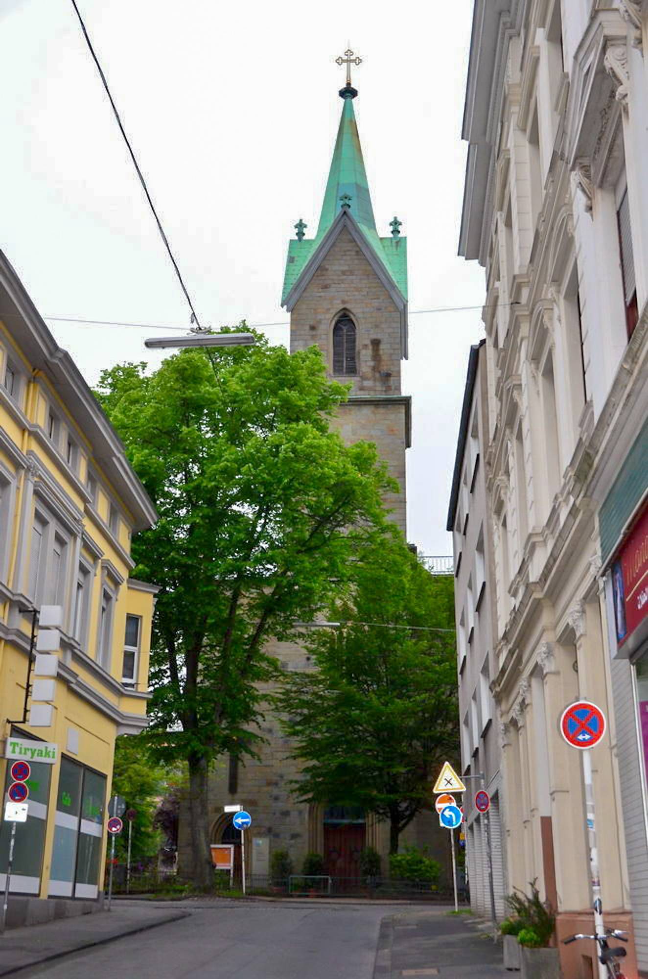 Provisorischer Radweg in Wuppertaler Friedrichstraße