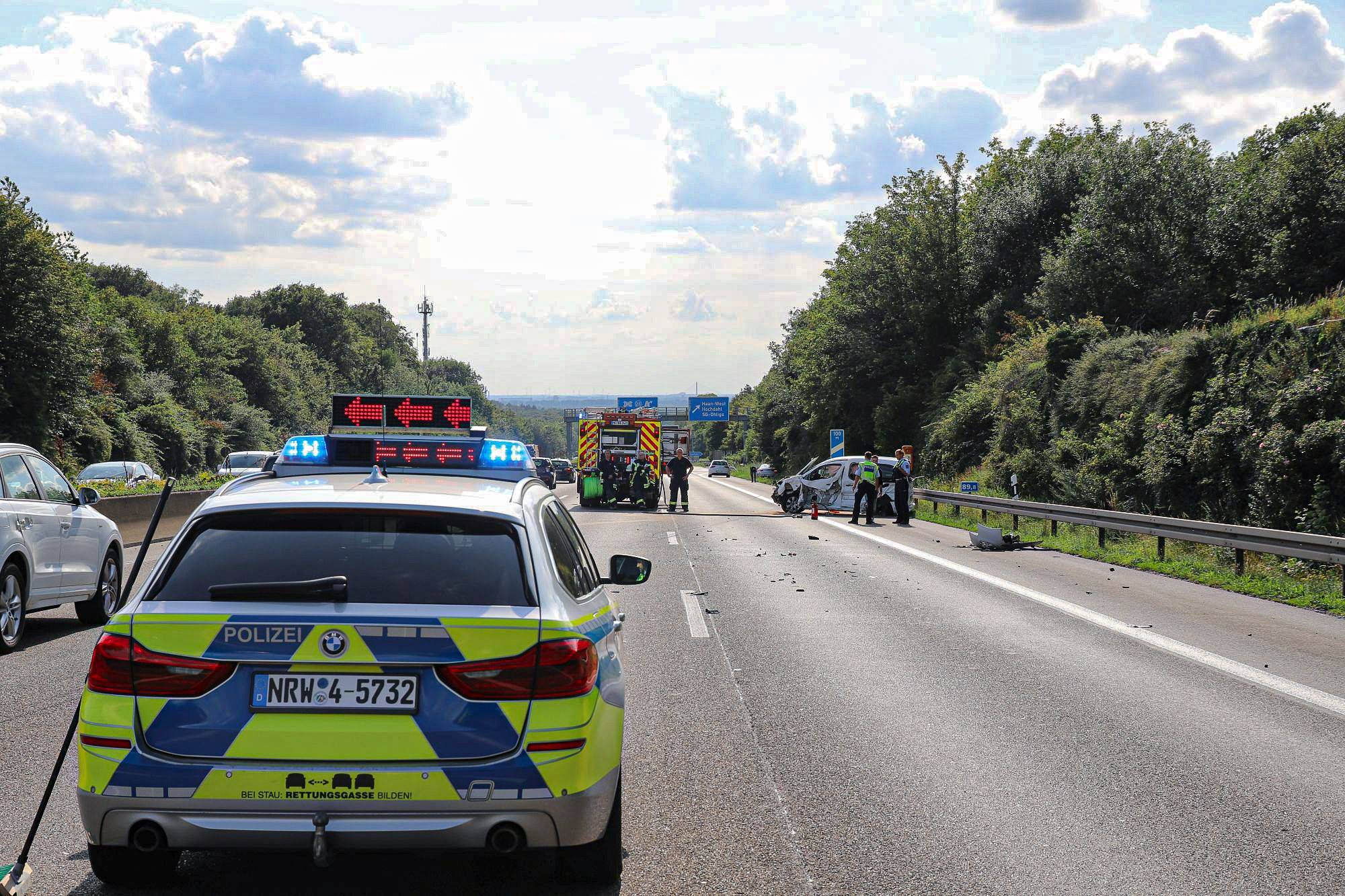 Schwerer Unfall auf der A46 bei Wuppertal