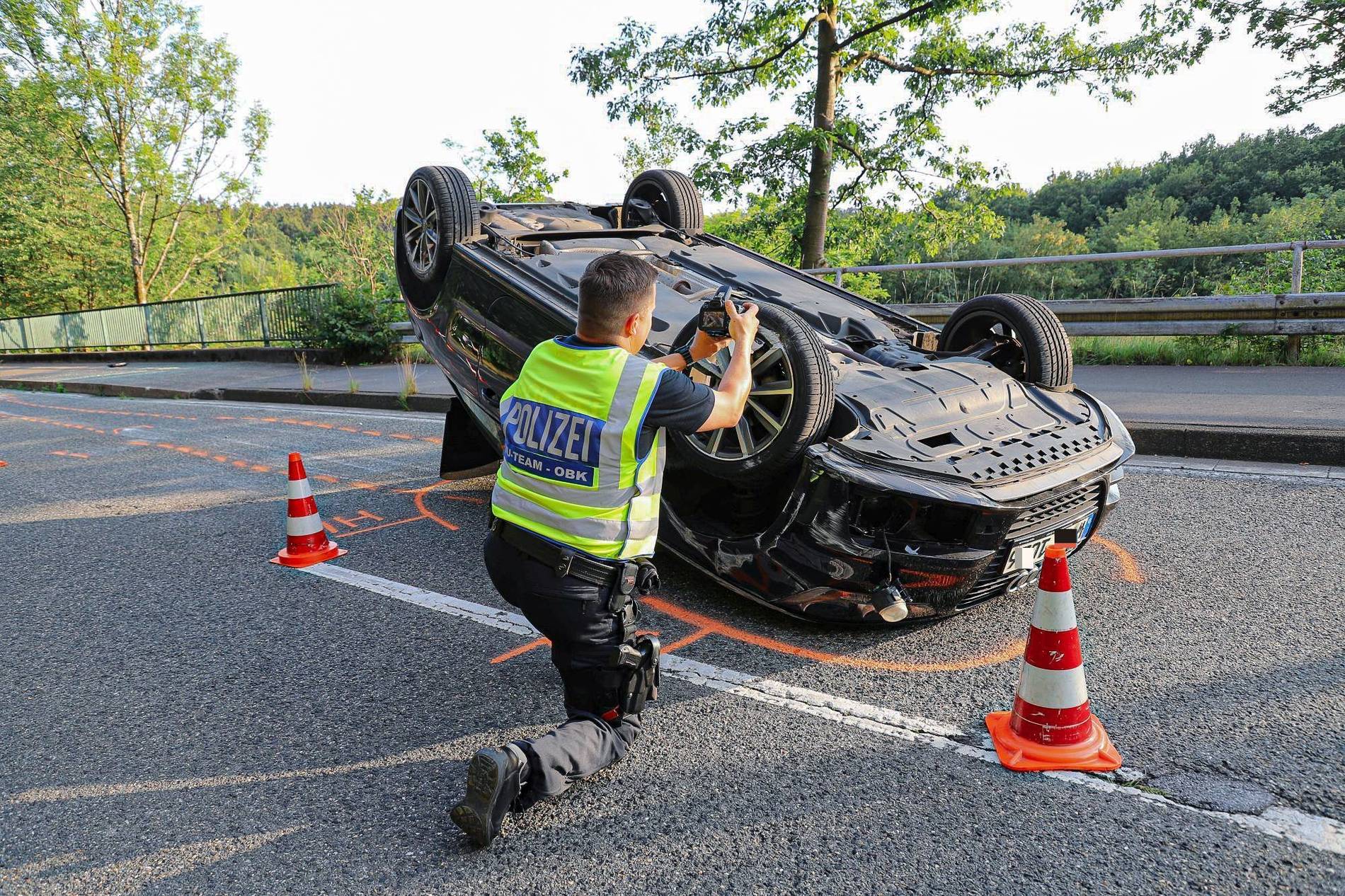 Schwerer Unfall auf der L414 bei Wuppertal